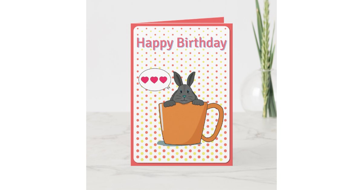 Choco bunny Happy Birthday Card | Zazzle