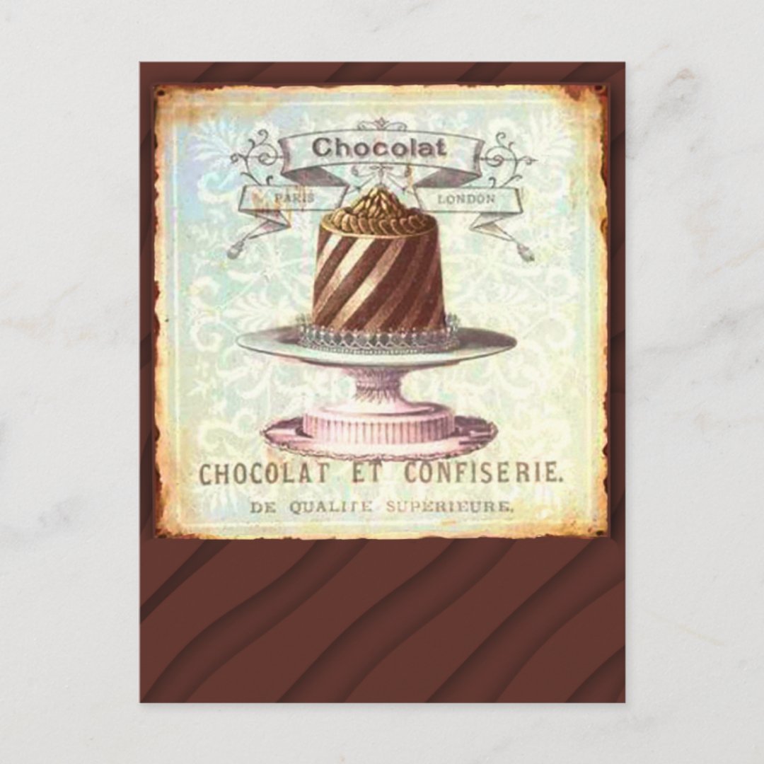 Chocolat et Confiserie Vintage Label Postcard | Zazzle