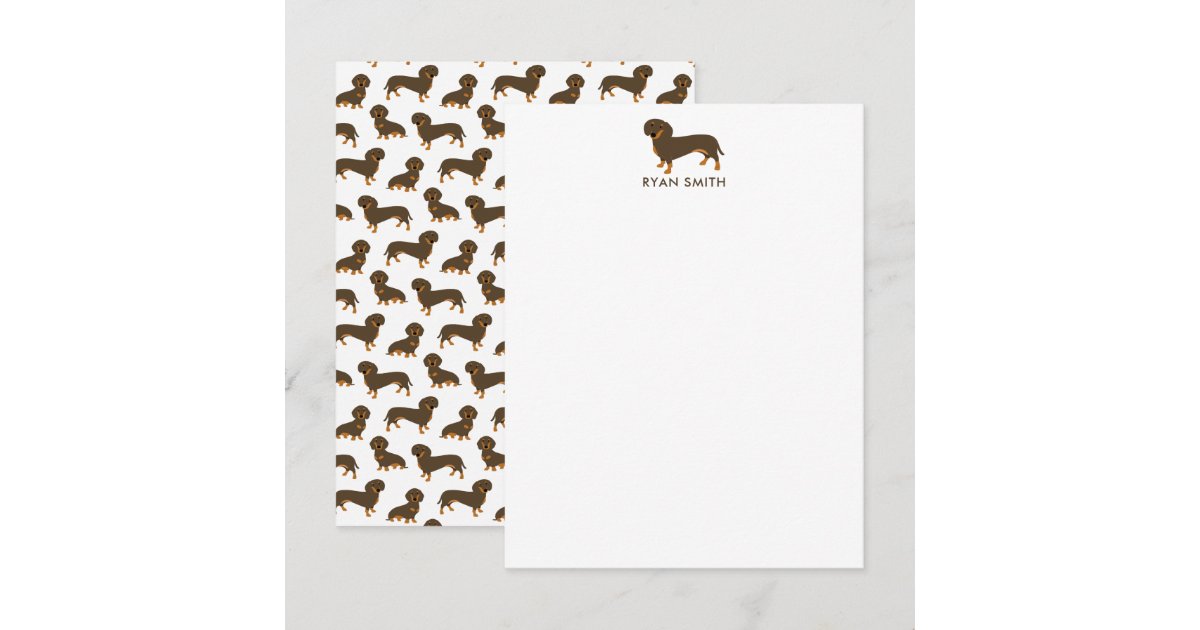 Chocolate and Tan Dachshund Note Card | Zazzle