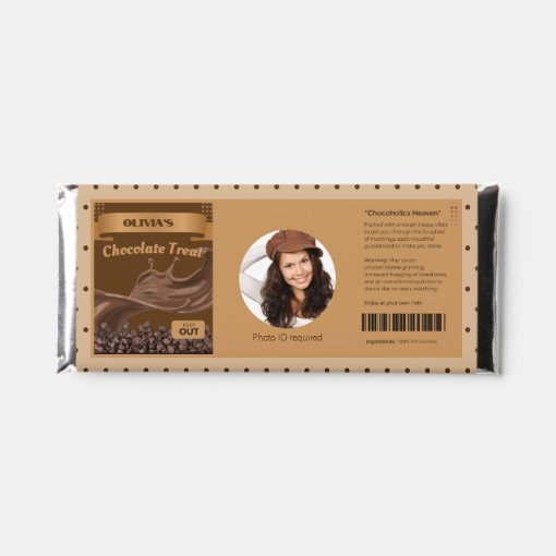 Chocolate Bar and Custom Wrapper Fun Photo | Zazzle
