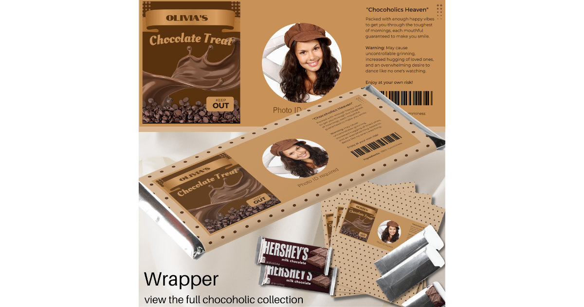Chocolate Bar and Custom Wrapper Fun Photo | Zazzle