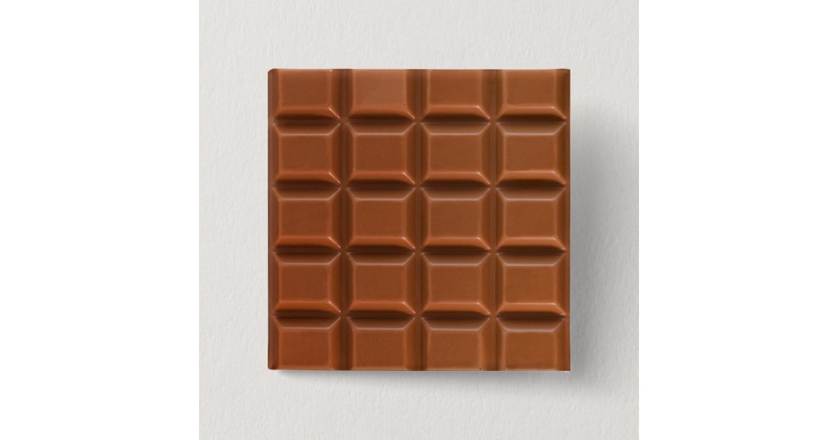 Chocolate bar background badge pinback button | Zazzle