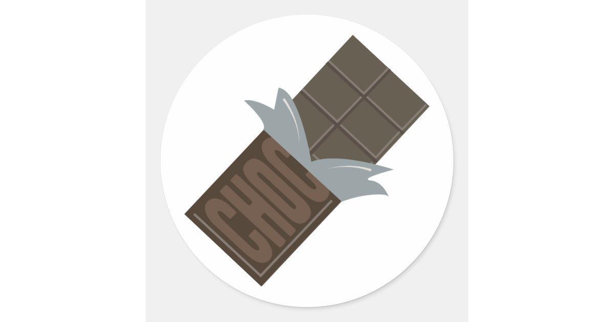 Chocolate Bar Classic Round Sticker | Zazzle