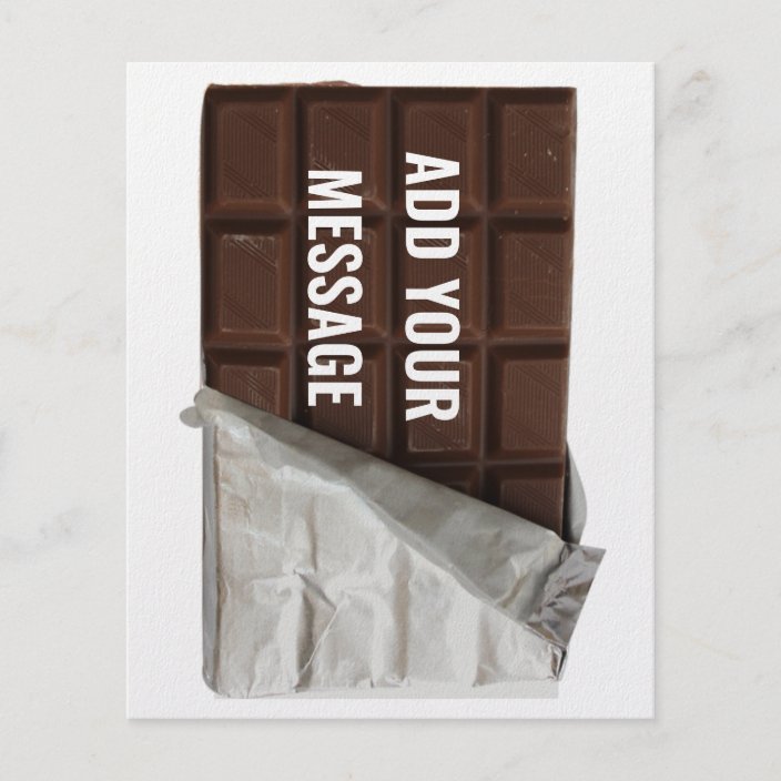 Chocolate Bar in Wrapper Custom Message | Zazzle.com