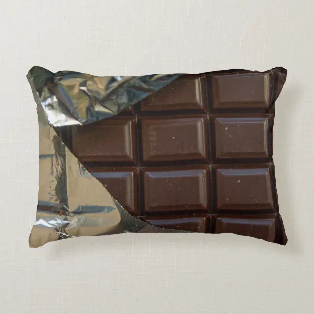 Chocolate Bar Polyester Accent Pillow 16" x 12" | Zazzle