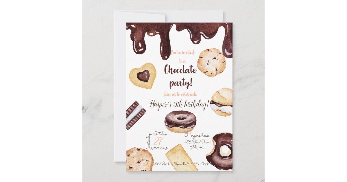 Chocolate Birthday Invitation | Zazzle