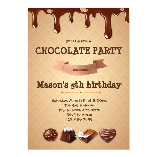 Chocolate birthday party invitation | Zazzle.com