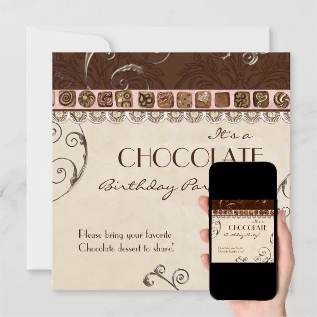 Chocolate Birthday Party Invitation | Zazzle