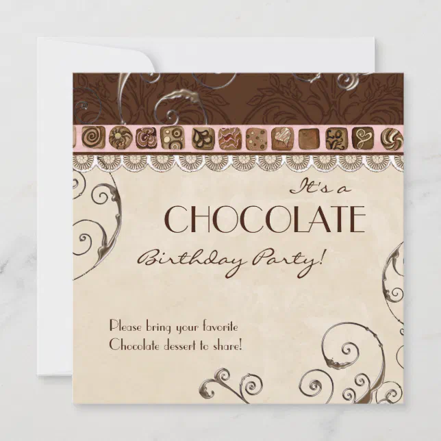Chocolate Birthday Party Invitation | Zazzle