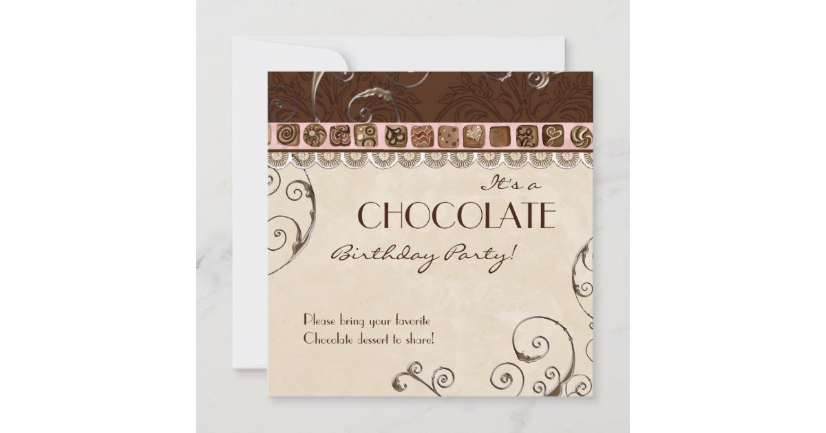 Chocolate Birthday Party Invitation | Zazzle