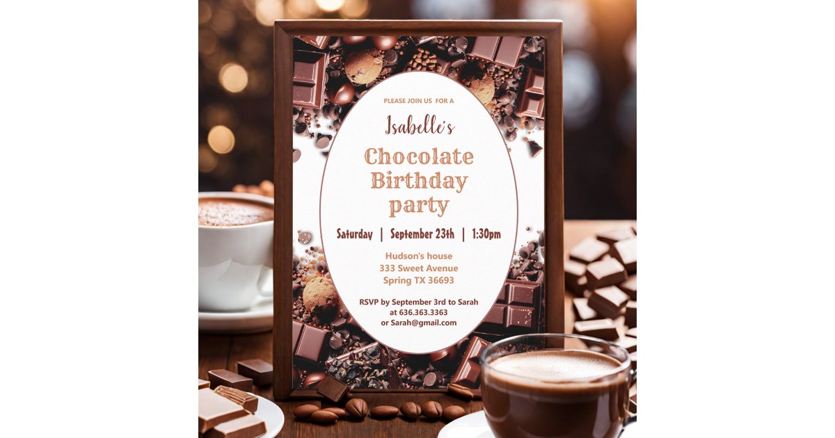 Chocolate Birthday Party Invitation | Zazzle