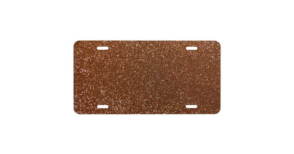 Chocolate brown glitter license plate | Zazzle
