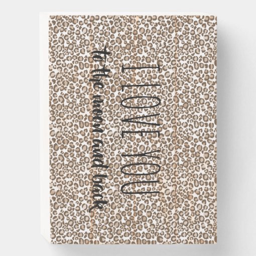 Chocolate Brown Leopard Print Wooden Box Sign | Zazzle
