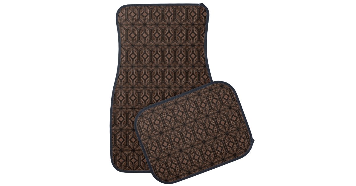 Chocolate Brown Mosaic Car Mats | Zazzle