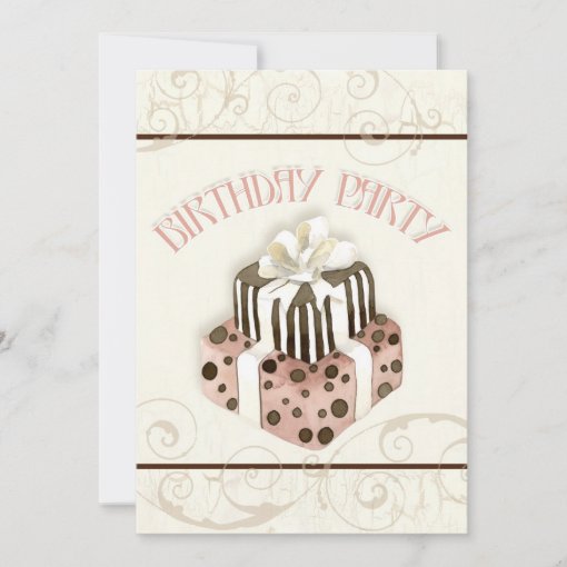 Chocolate Cake Birthday Party Invitation | Zazzle