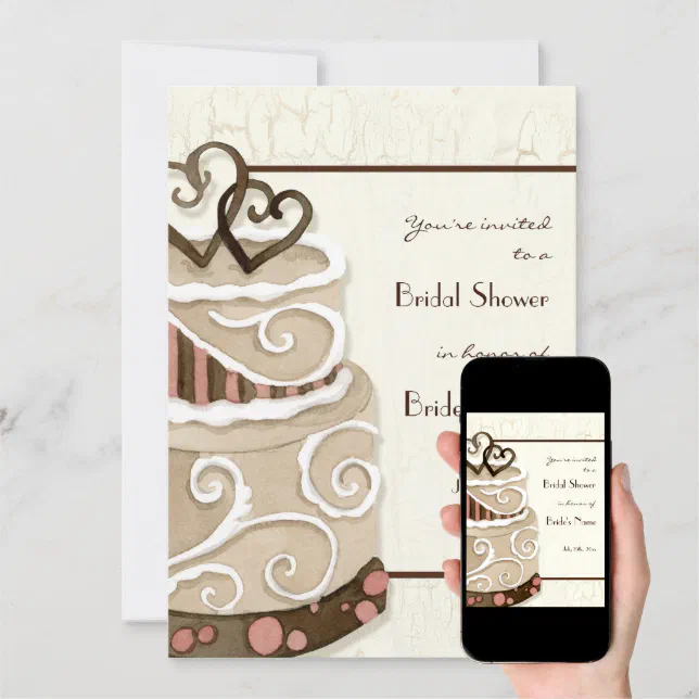 Chocolate Cake Bridal Shower Invitation | Zazzle