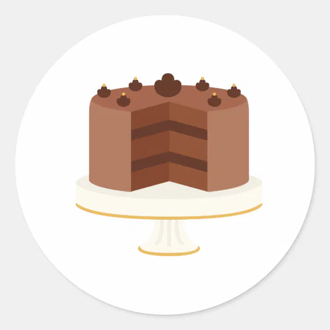 Chocolate Cake Classic Round Sticker | Zazzle