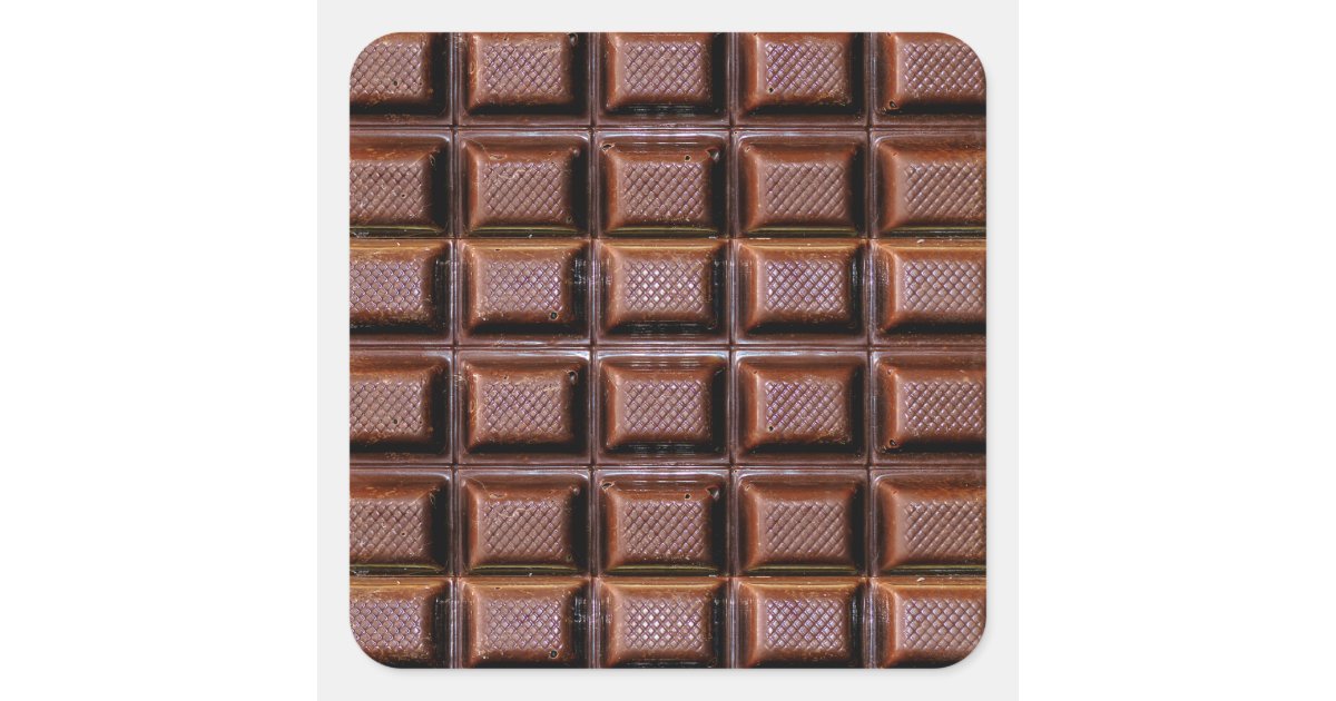 Chocolate Candy Bar Squares Square Sticker | Zazzle
