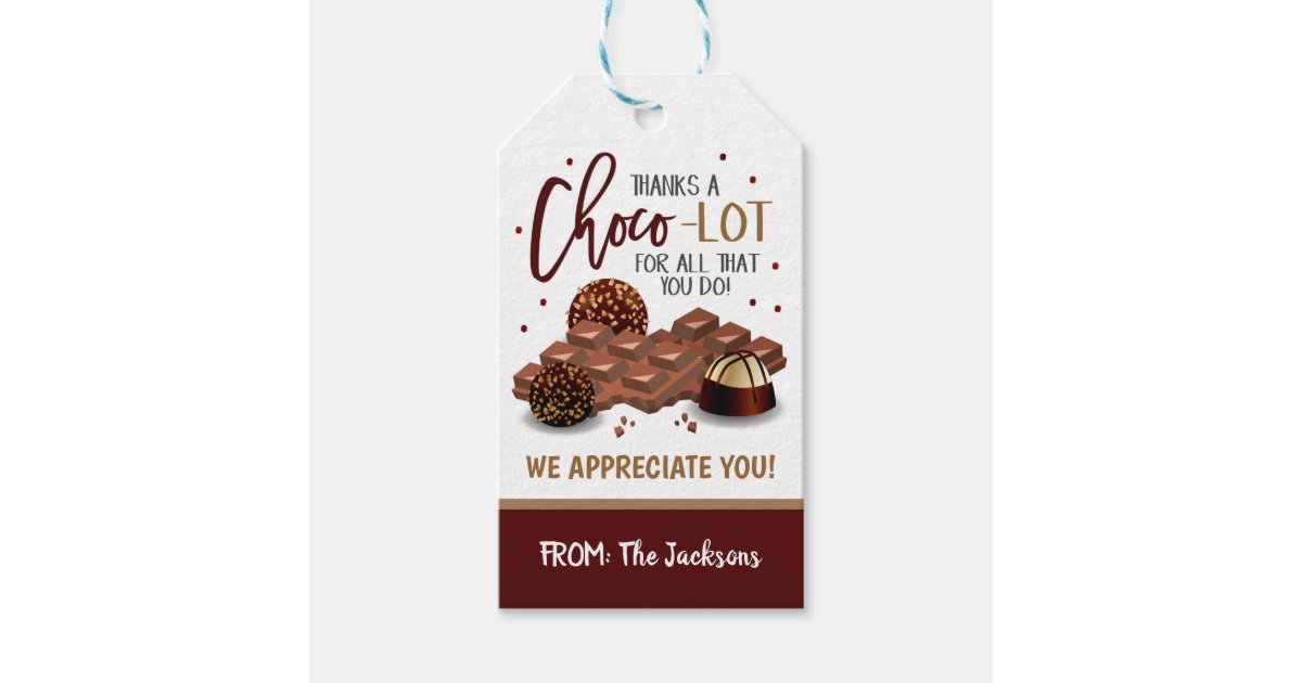 Chocolate Candy Gift Tag | Zazzle