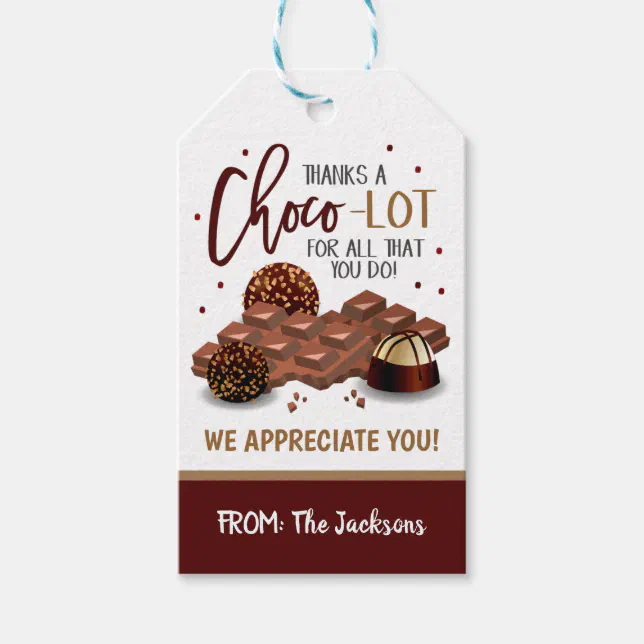 Chocolate Candy Gift Tag | Zazzle