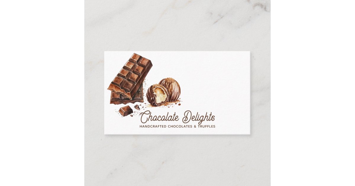 Chocolate Candy & Truffle Desserts Catering Business Card | Zazzle