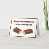 Chocolate Caramel Candy Congrats On Braces Off Card | Zazzle