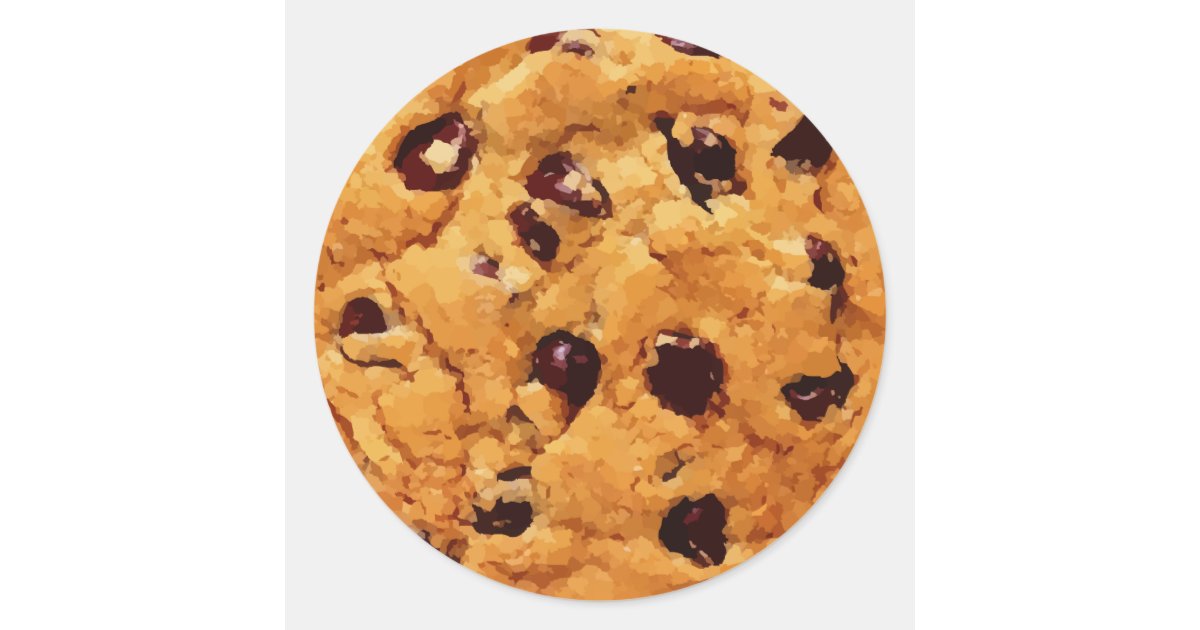 Chocolate Chip Cookie Classic Round Sticker | Zazzle