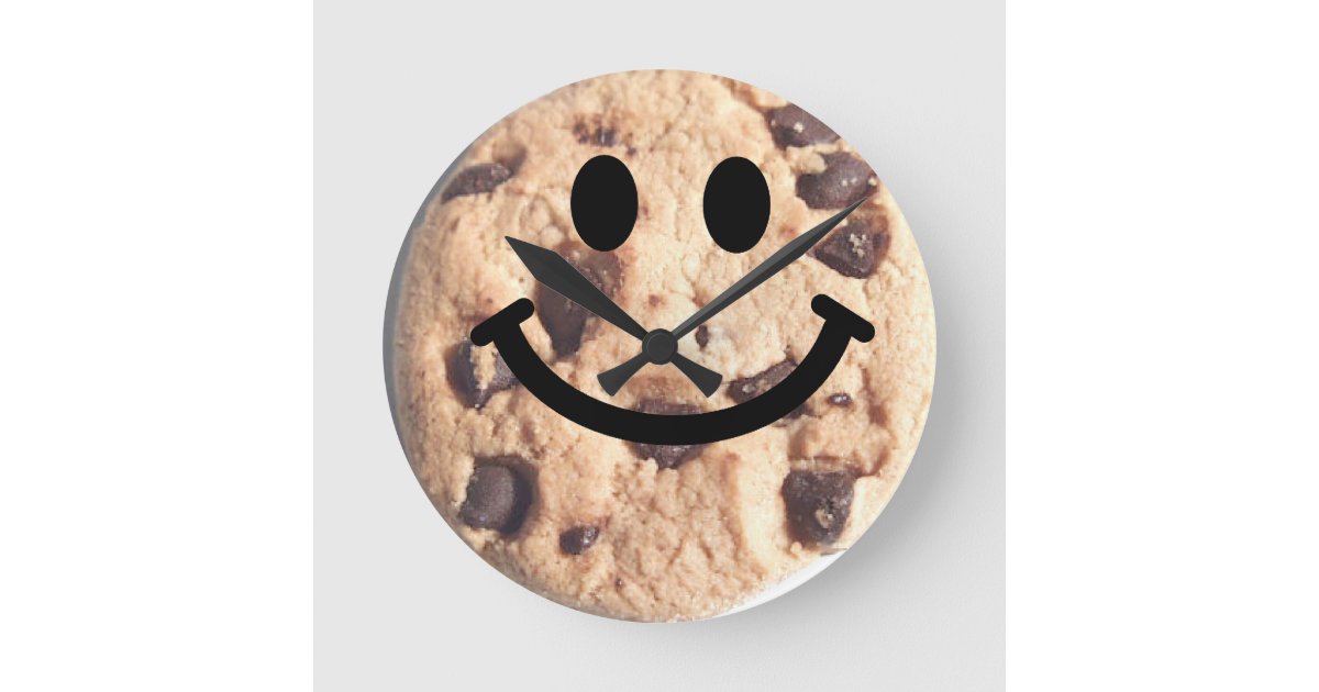 Chocolate chip Cookie Face Clock | Zazzle