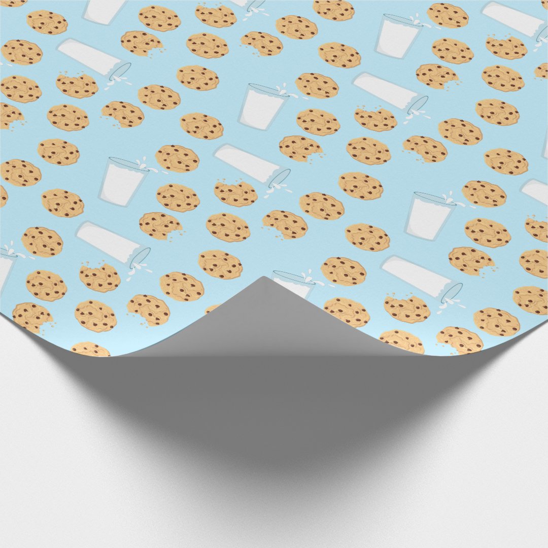 Chocolate Chip Cookie Kids 1st Birthday Party Blue Wrapping Paper | Zazzle