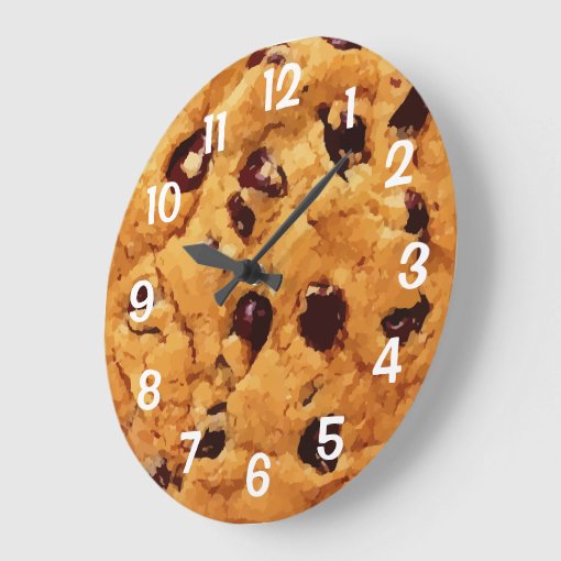 Chocolate Chip Cookie Large Clock | Zazzle