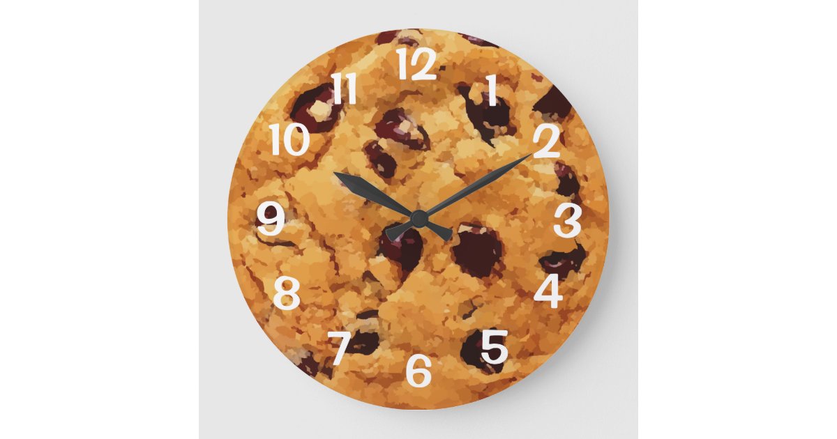 Chocolate Chip Cookie Large Clock | Zazzle