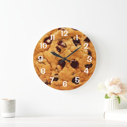Chocolate Chip Cookie Large Clock | Zazzle