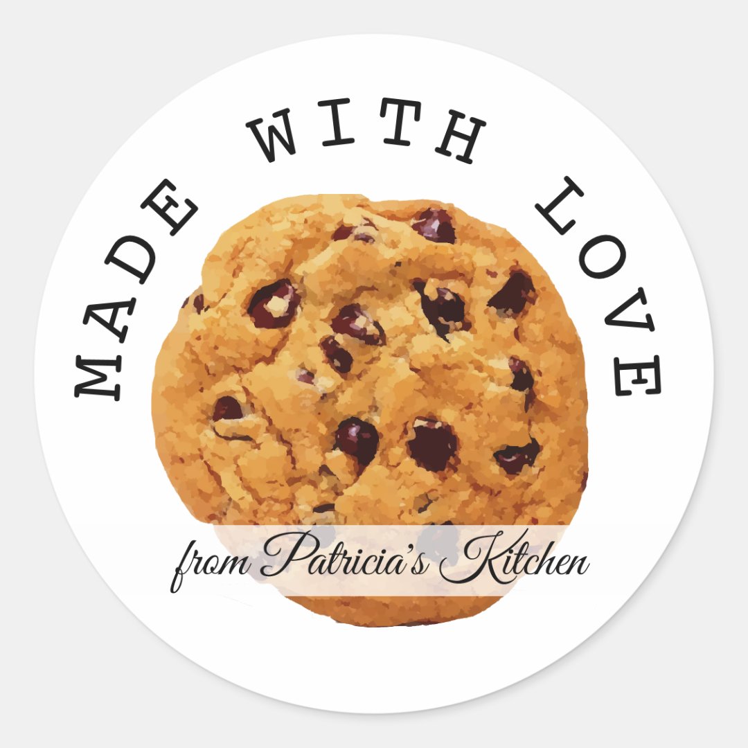 Chocolate Chip Cookie Made With love Classic Round Sticker | Zazzle