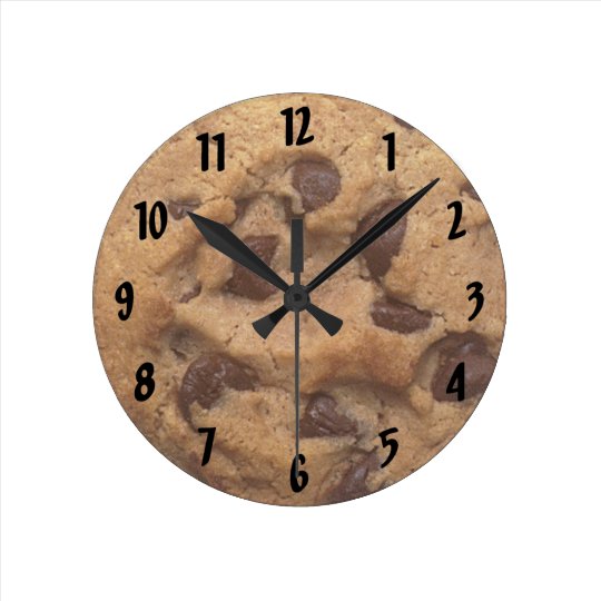 Chocolate Chip Cookie Numbered Wall Clock | Zazzle.com