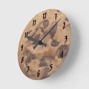 Chocolate Chip Cookie Numbered Wall Clock | Zazzle