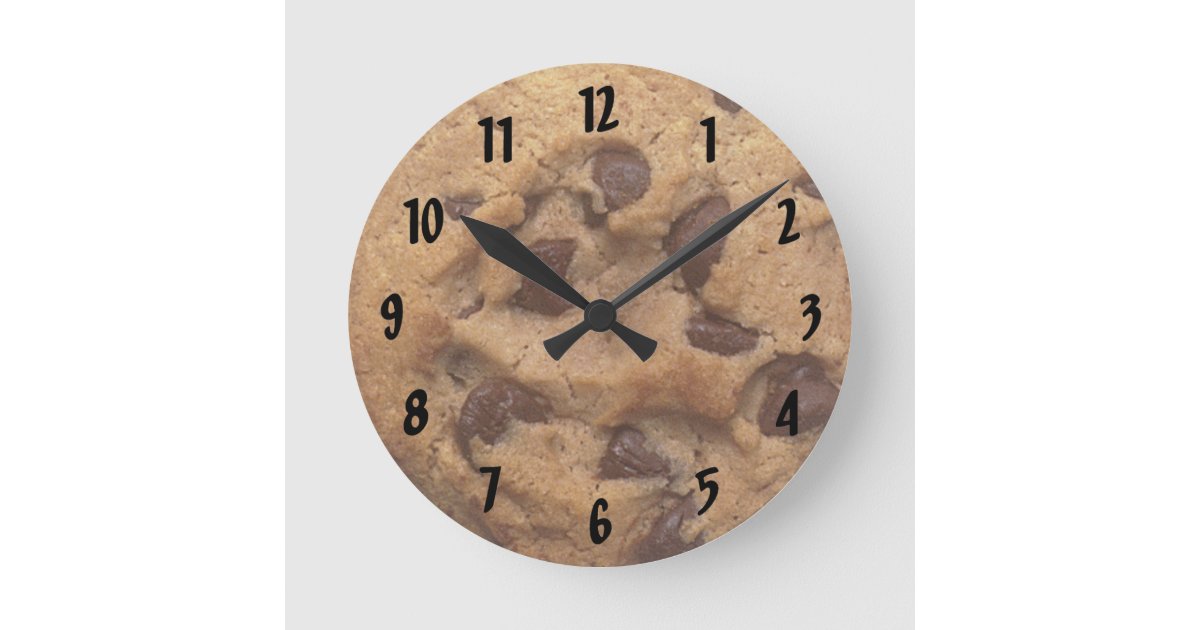 Chocolate Chip Cookie Numbered Wall Clock | Zazzle