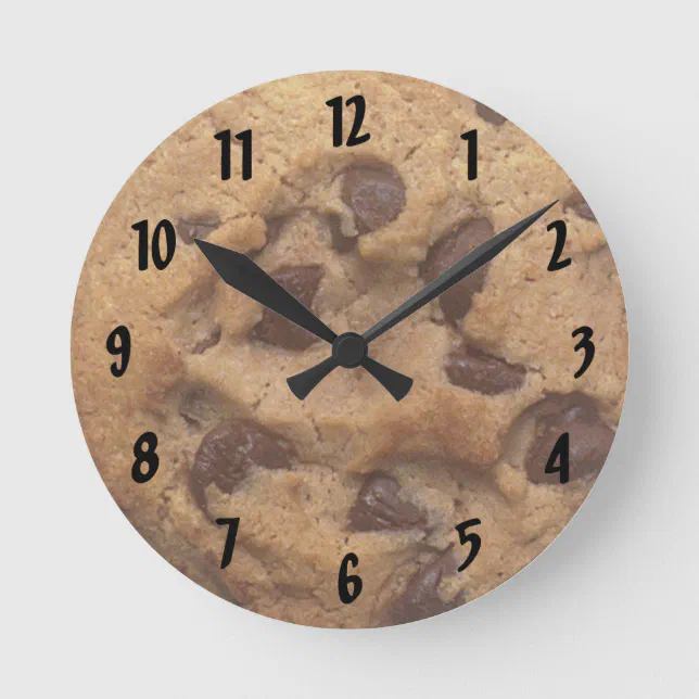 Chocolate Chip Cookie Numbered Wall Clock | Zazzle
