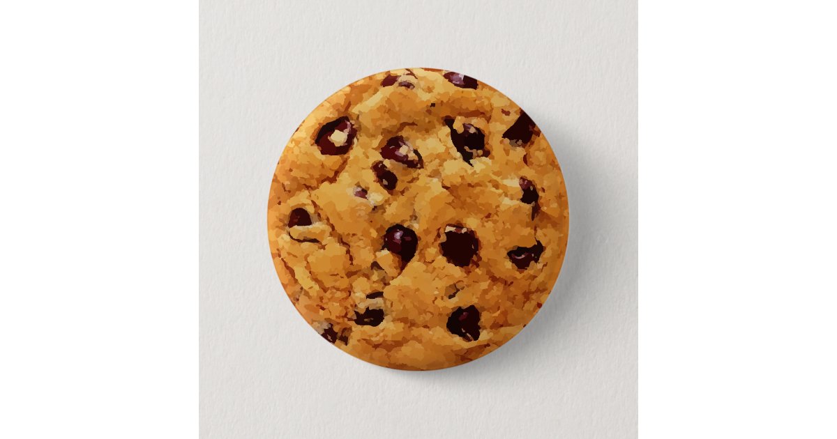 Chocolate Chip Cookie Pinback Button | Zazzle