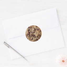 Chocolate Chip Cookie Round Sticker | Zazzle