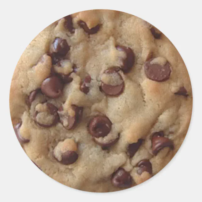 Chocolate Chip Cookie Round Sticker | Zazzle