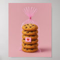 Chocolate Chip Cookie Wall Art, Cute Kitchen Poster | Zazzle