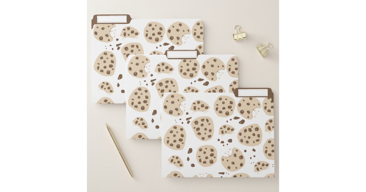 Chocolate Chip Cookies Pattern File Folder | Zazzle