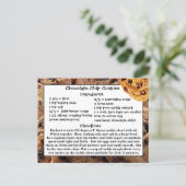 Chocolate Chip Cookies Recipe Card Postcard | Zazzle