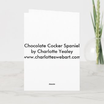 "Chocolate Cocker Spaniel" Art Greeting Card | Zazzle