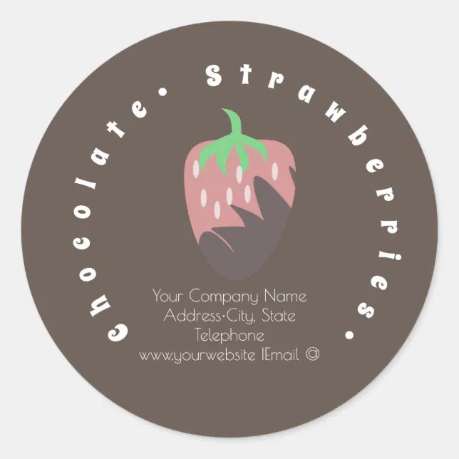 Chocolate Covered Strawberries Business Logo Label | Zazzle