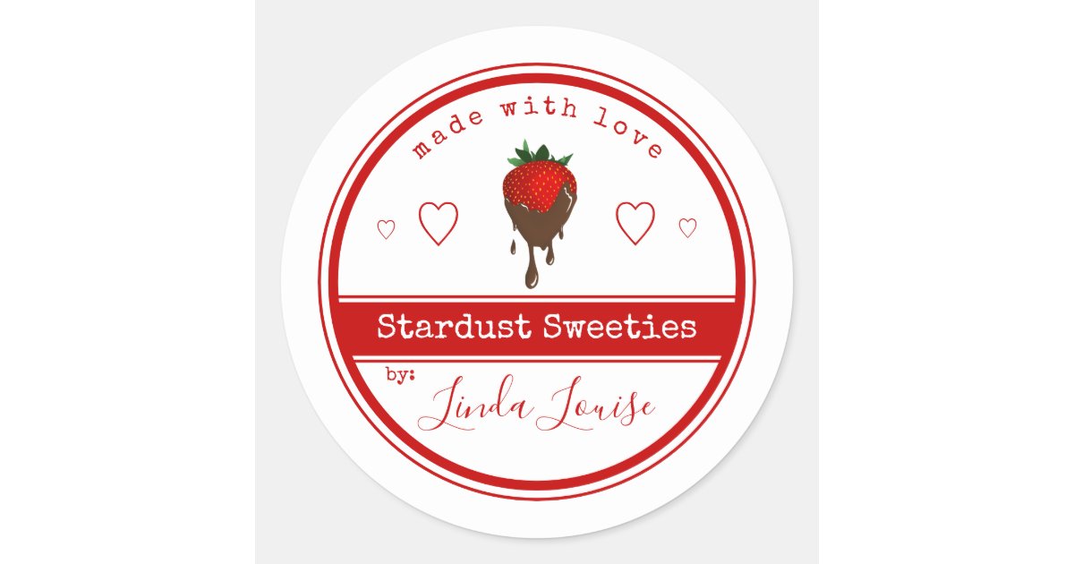 chocolate covered strawberry labels | Zazzle