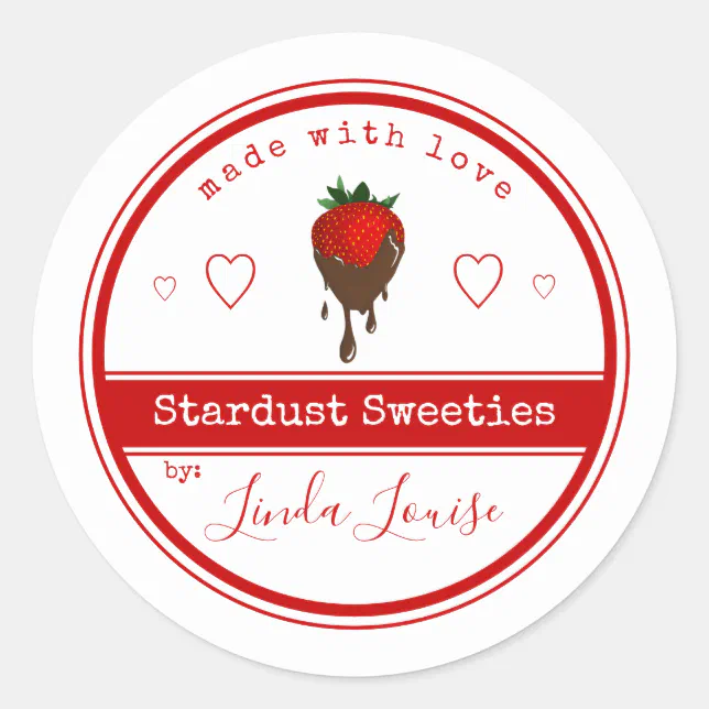 chocolate covered strawberry labels | Zazzle