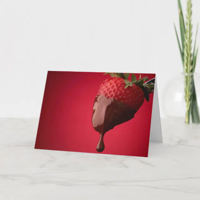 Chocolate Covered Strawberry Note Birthday Card | Zazzle