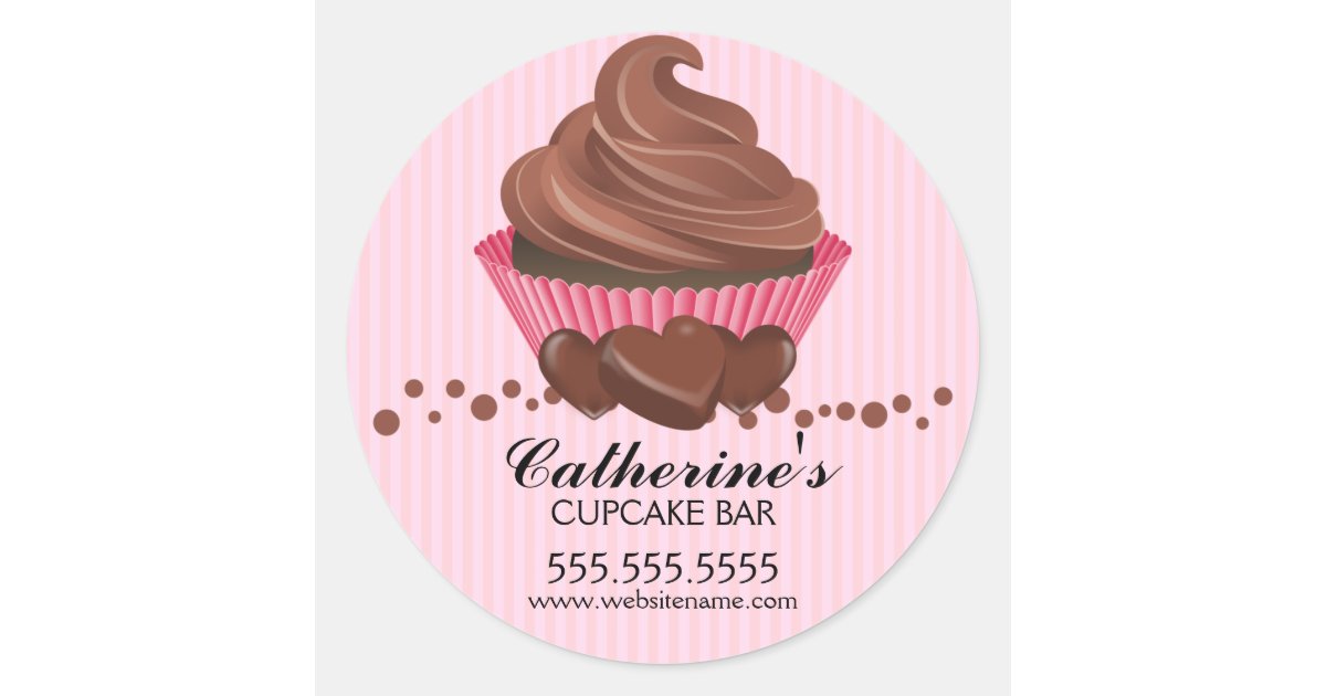Chocolate Cupcake Bakery Box Seals | Zazzle