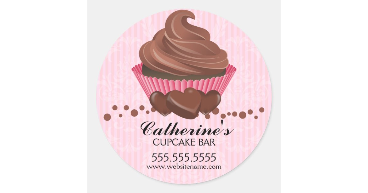 Chocolate Cupcake Bakery Stickers | Zazzle